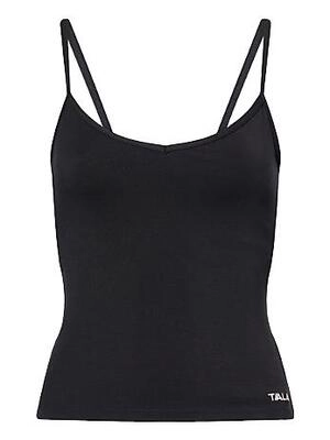 TALA Logo-print Seamed Stretch-modal Vest Top - Black