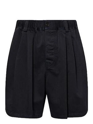 Marni Gathered-waist Wide-leg Cotton Shorts - Black