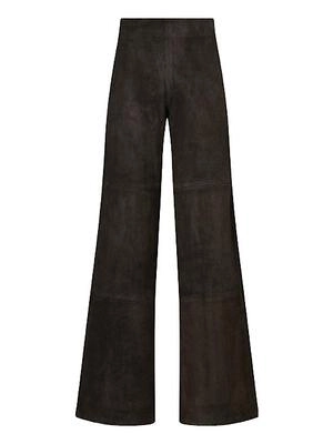 ARMA Karina Wide-leg Suede Trousers - Iron
