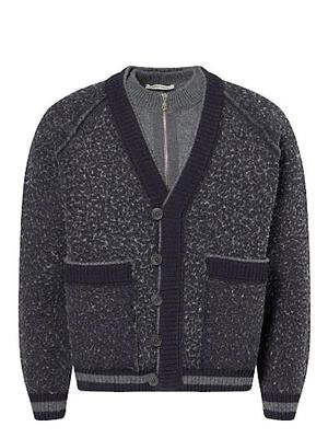 CRAIG GREEN Blanket Layered Wool-blend Bomber Jacket - Navy
