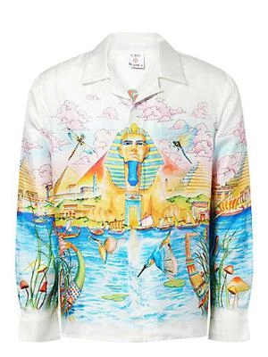 Casablanca Egypt Long-sleeve Printed Silk Shirt - Multi