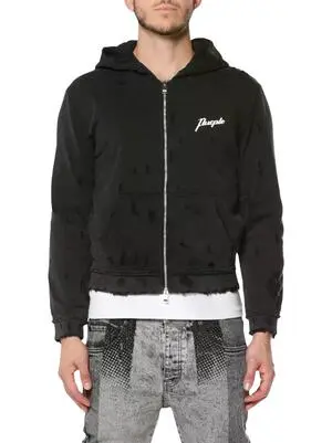 PURPLE BRAND Distressed Hoodie - Black