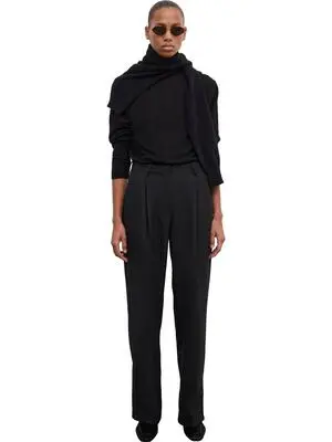 HOUSE OF DAGMAR Relaxed Wool Trouser - Black