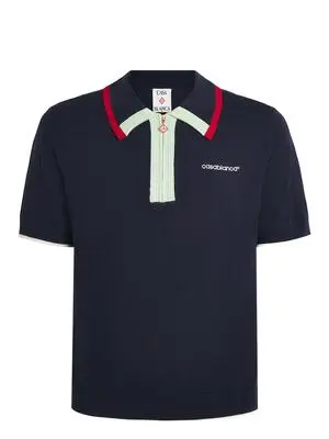 Casablanca Merino Polo Sweater - Navy