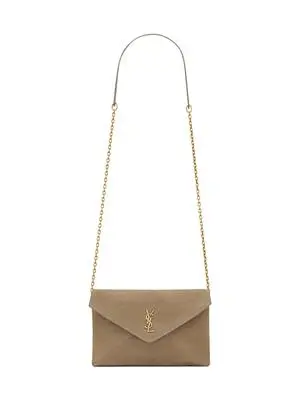 Saint Laurent Cassandre Envelope Messenger Bag Grey