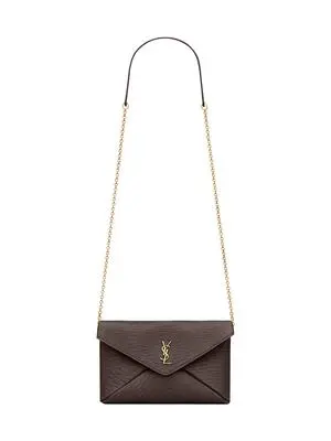 Saint Laurent Small Cassandre Envelope Shoulder Bag - Brown