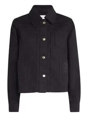 Claudie Pierlot Contrast Stitch Denim Jacket - Black