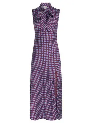Claudie Pierlot Satin Printed Midi Dress - Red
