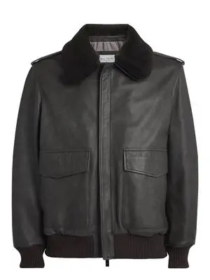 Pal Zileri Lambskin Bomber Jacket - Grey
