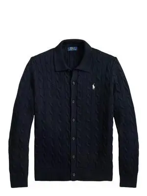 Polo Ralph Lauren Cable-knit Pony-motif Cardigan - Blue