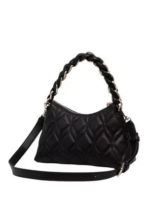 Guess Maxine Quilted Braided-handle Tote Bag - Black