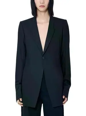 Rick Owens Single-breasted Buttoned Blazer - Black