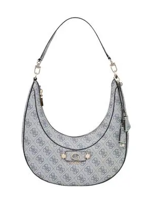 Guess Lindsey Logo-print Crescent Shoulder Bag - Grey