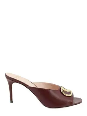 Valentino Garavani Vlogo Signature Open Toe Stiletto Sandals - Brown