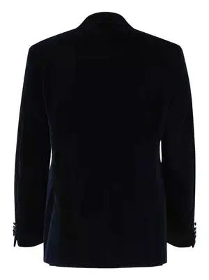 Canali Velvet Single-breasted Blazer - Blue