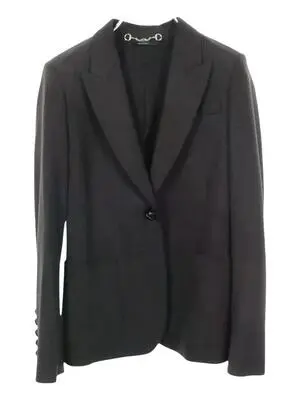 Gucci 2010s Horsebit-detail Blazer - Grey