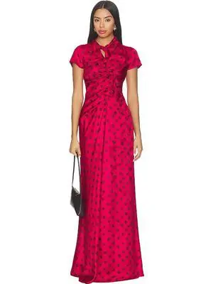Saloni Kelly Long Dress In . Also - Red