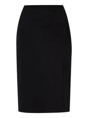 JIL SANDER Midi Raw-hem Skirt - Black