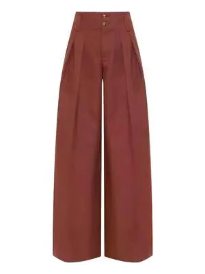 Chloé Pleated Wide-leg Trousers - Red