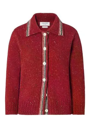Thom Browne Hector Pointelle-knit Cardigan - Red