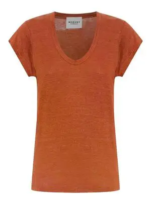 MARANT ETOILE Zankou V-neck T-shirt - Orange