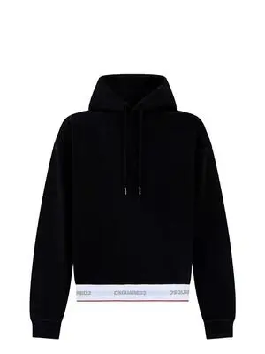 Dsquared2 Logo-tape Relax-fit Hoodie - Black
