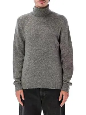 ROBERTO COLLINA Roll-neck Knitted Sweater - Grey