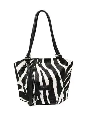 Patrizia Pepe Zebra-print Shoulder Bag - Black