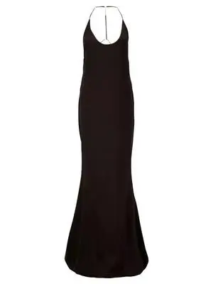 TOM FORD Halterneck Silk Evening Maxi Dress - Brown