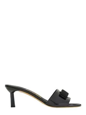 FERRAGAMO Vara 55mm Bow Patent Sandals - Black