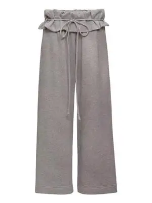 Magda Butrym Ruffled Drawstring-waist Track Pants - Grey