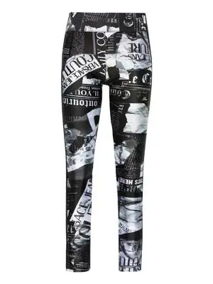 Versace Magazine-print Leggings - Black