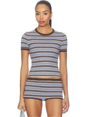 LOVERS AND FRIENDS Haize Stripe Short Sleeve Tee In . Also - Multi