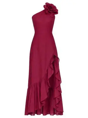 Yumi Kim Rocky Burgundy Linen Dress Red