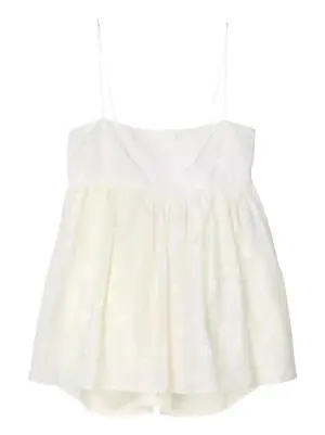Cecilie Bahnsen Veronica Bow-detail Sleeveless Peplum Blouse - Neutrals