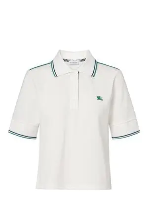 Burberry Ekd Cotton Pique Polo Shirt - White