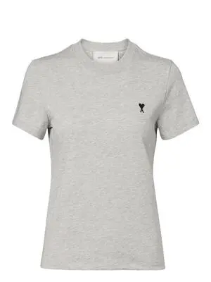 AMI Paris De Coeur Cotton Jersey T-shirt - Grey
