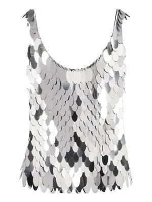 Rabanne Sequin-embellished Top - Silver