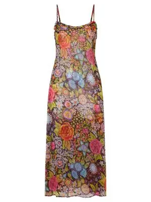 Alix Of Bohemia Athens Bloom Mirage Floral-print Crepon Midi Dress - Multi