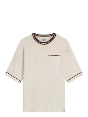 Scotch & Soda Knitted Cotton T-shirt - Neutrals
