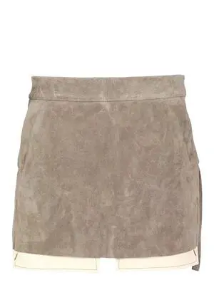 Rick Owens Fog Straight Mini Skirt Grey
