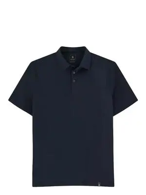 Boggi Milano Polo In Stretch Supima Cotton Jersey - Blue