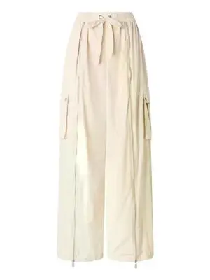 Pinko Palazzo Trousers With Zip And Cargo Pockets - Neutrals
