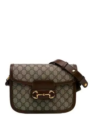 Gucci 2016-2026 Medium Gg Supreme Horsebit 1955 Shoulder Bag Neutrals