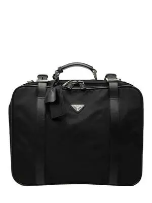 Prada 2000-2013 Saffiano Trimmed Tessuto Suitcase Bag Travel Bag - Black