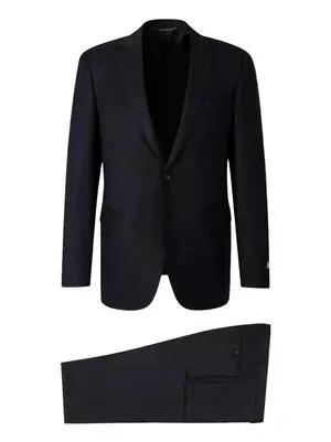 Canali Single-breasted Pinstripe-pattern Wool Suit - Blue