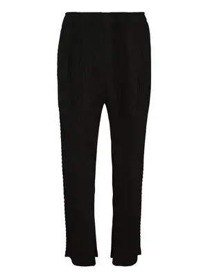 Issey Miyake Plissé-effect Trousers - Black
