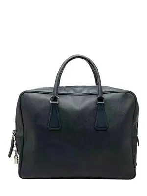 Prada 2010-2026 Saffiano Business Bag - Blue