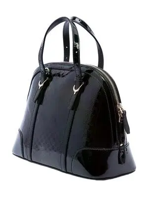 Gucci 2016-2026 Small Microguccissima Patent Nice Satchel - Black