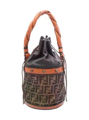 Fendi 2000-2010 Zucca Canvas Palazzo Bucket Bag - Brown